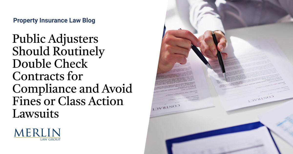 Public Adjusters Should Routinely Double Check Contracts for Compliance ...